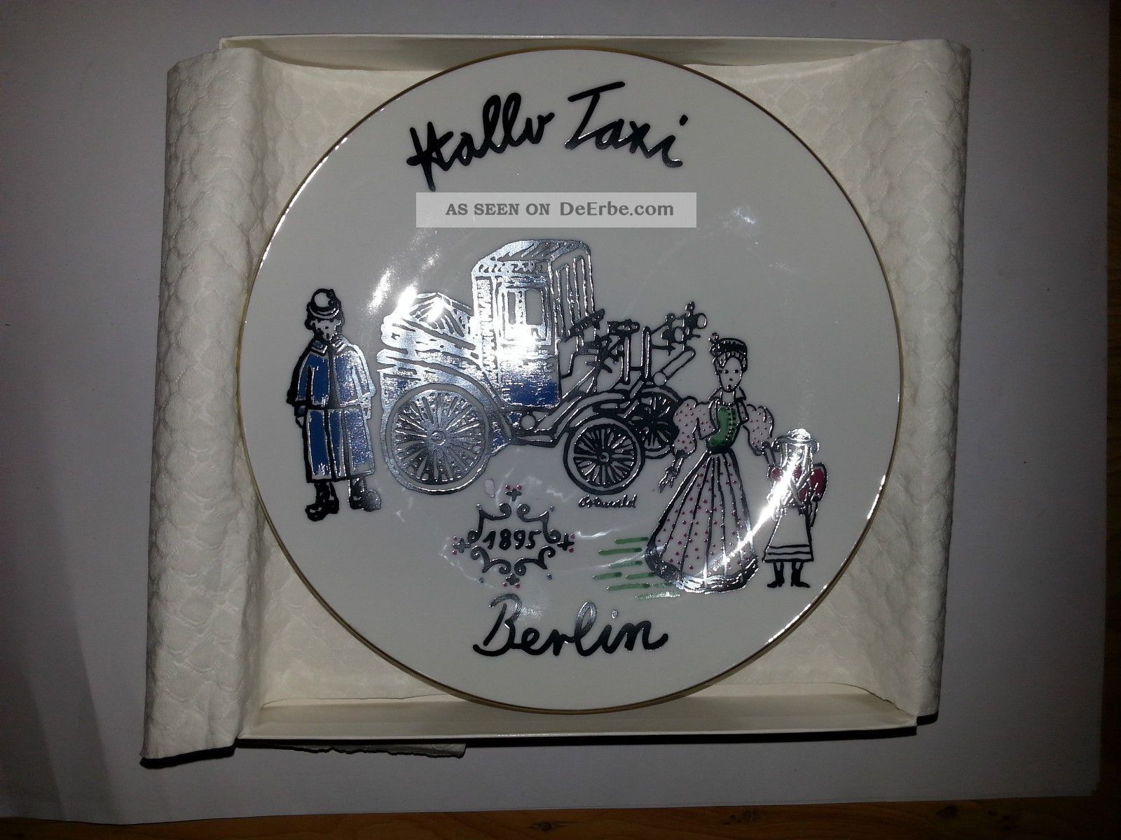 Kpm Porzellan Teller Hallo Taxi Typ Adler Motiv Nr. 2, 1. Wahl