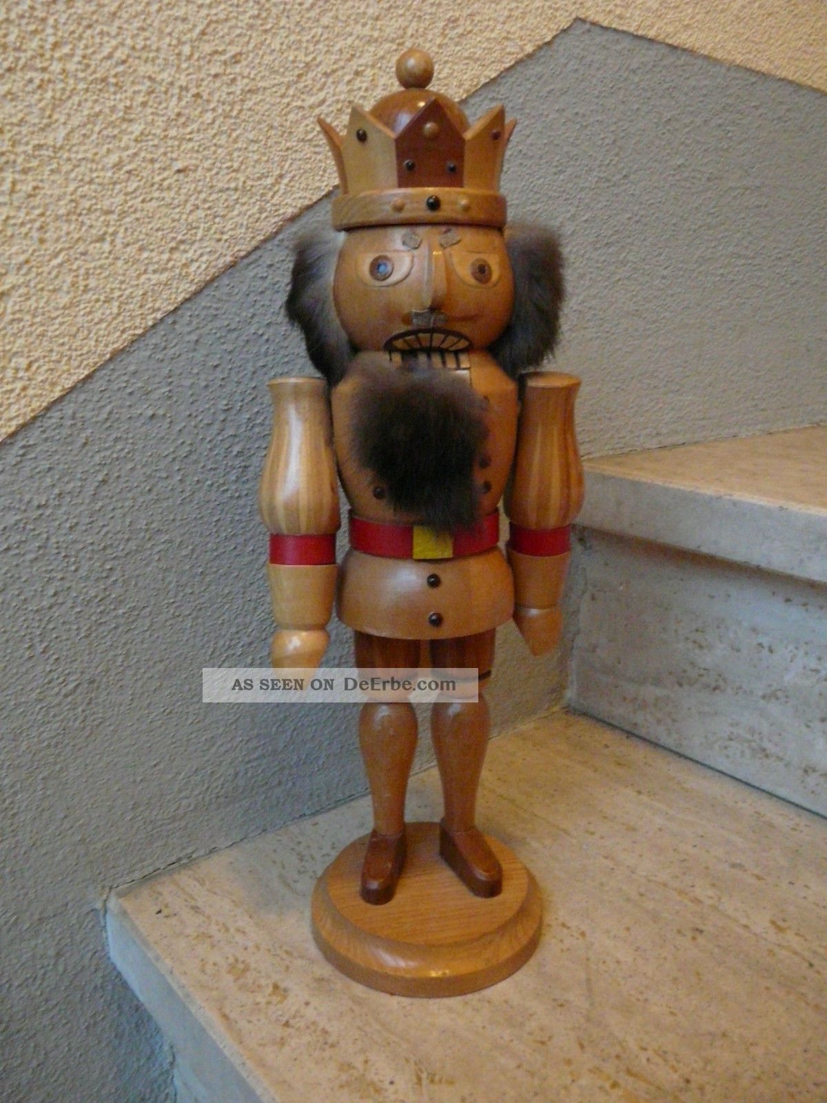 Alter Holz Nussknacker Figur König Weihnachten Erzgebirge 60er Jahre ...