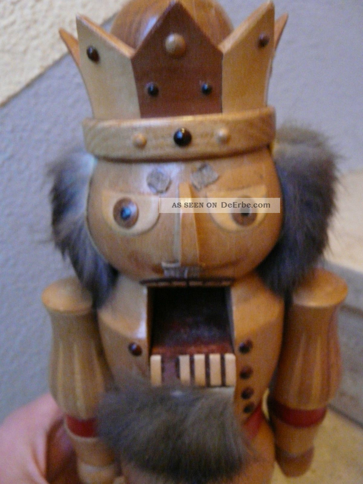 Alter Holz Nussknacker Figur König Weihnachten Erzgebirge 60er Jahre ...