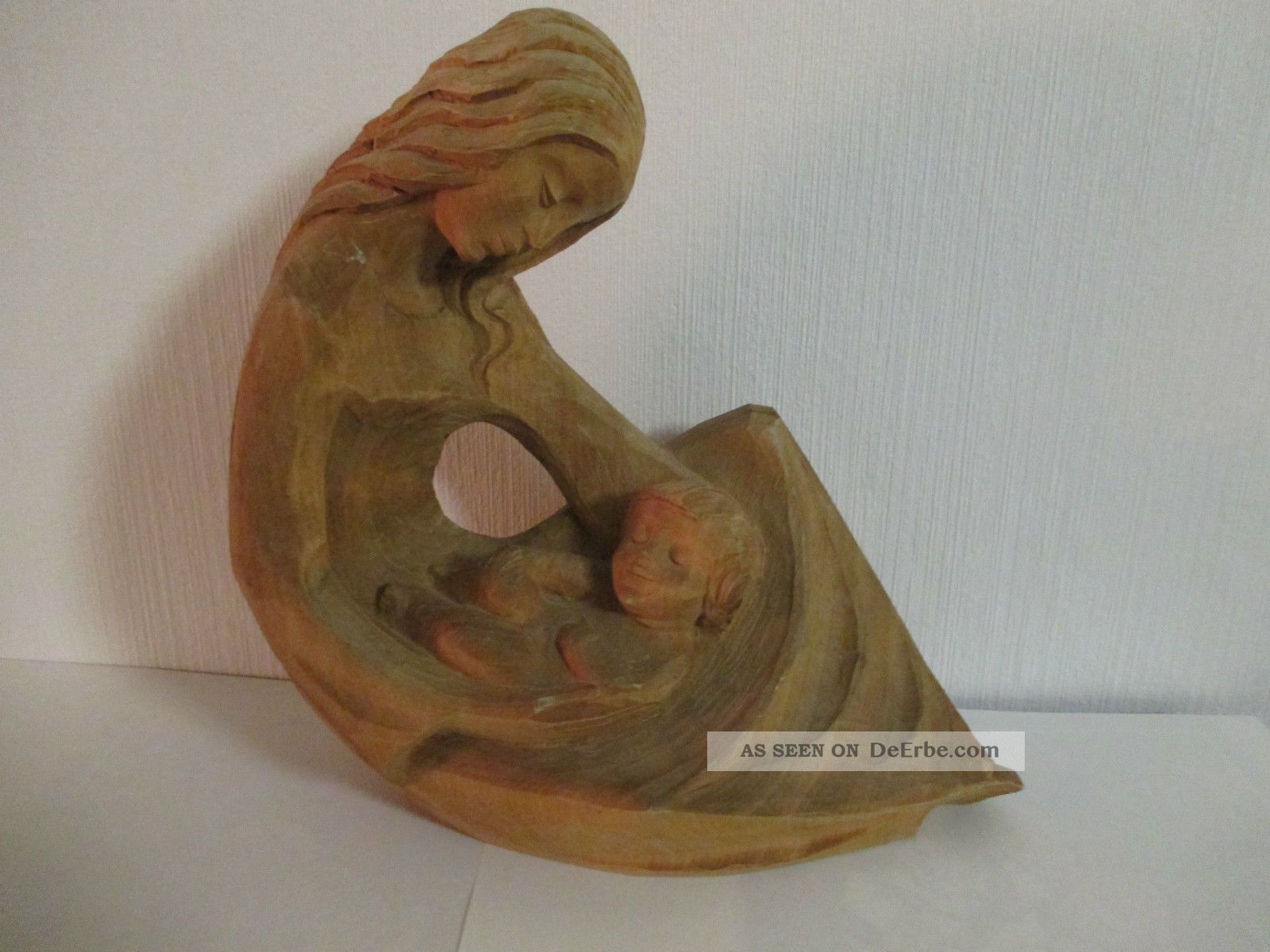 Maria Mit Kind Schöne Moderne Holzfigur Handgeschnitzt Jesuskind ...