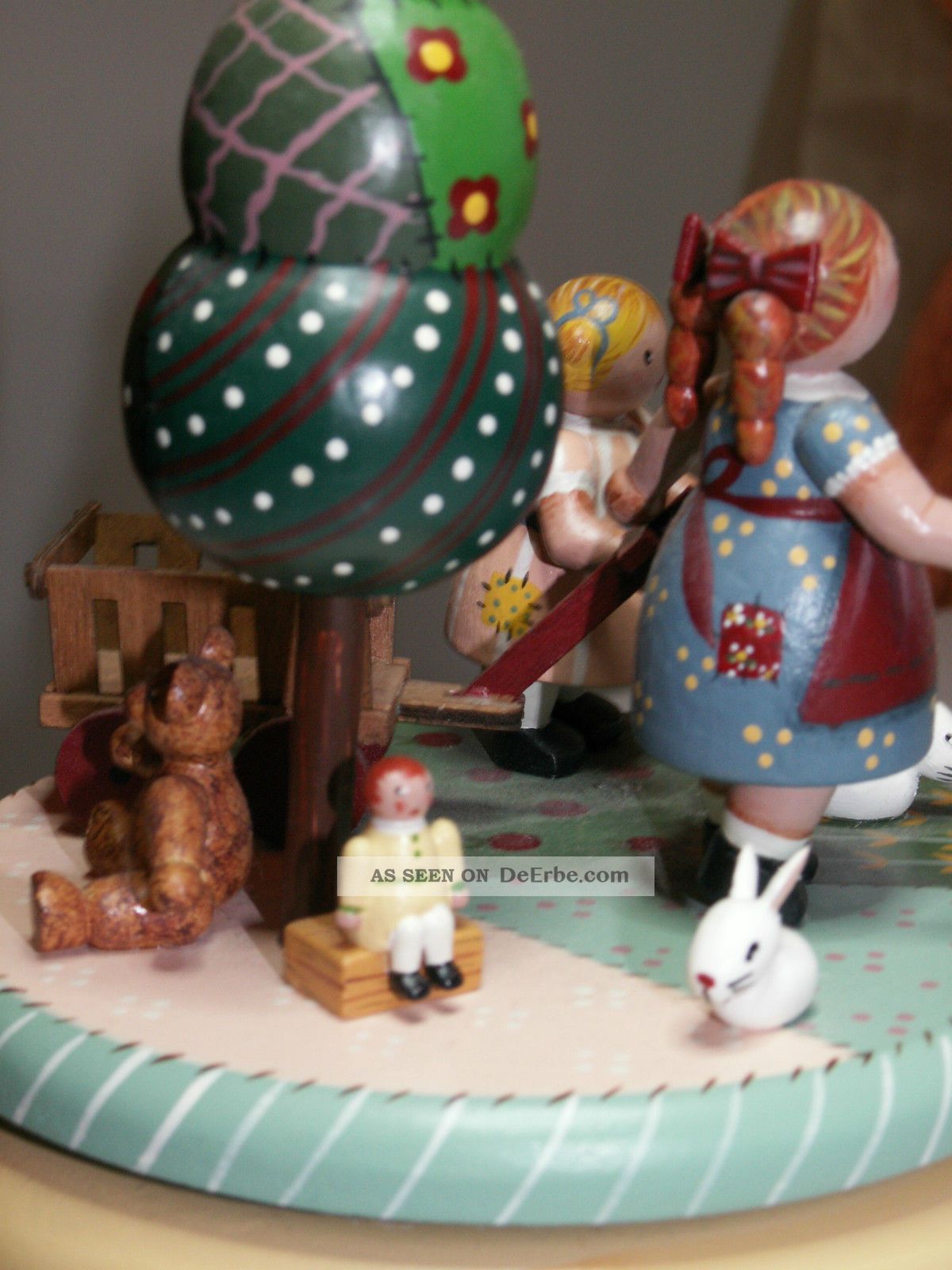 KÄthe Wohlfahrt Spieldose/spieluhr : 2 MÄdchen Mit Bollerwagen - Vitrinenzustand