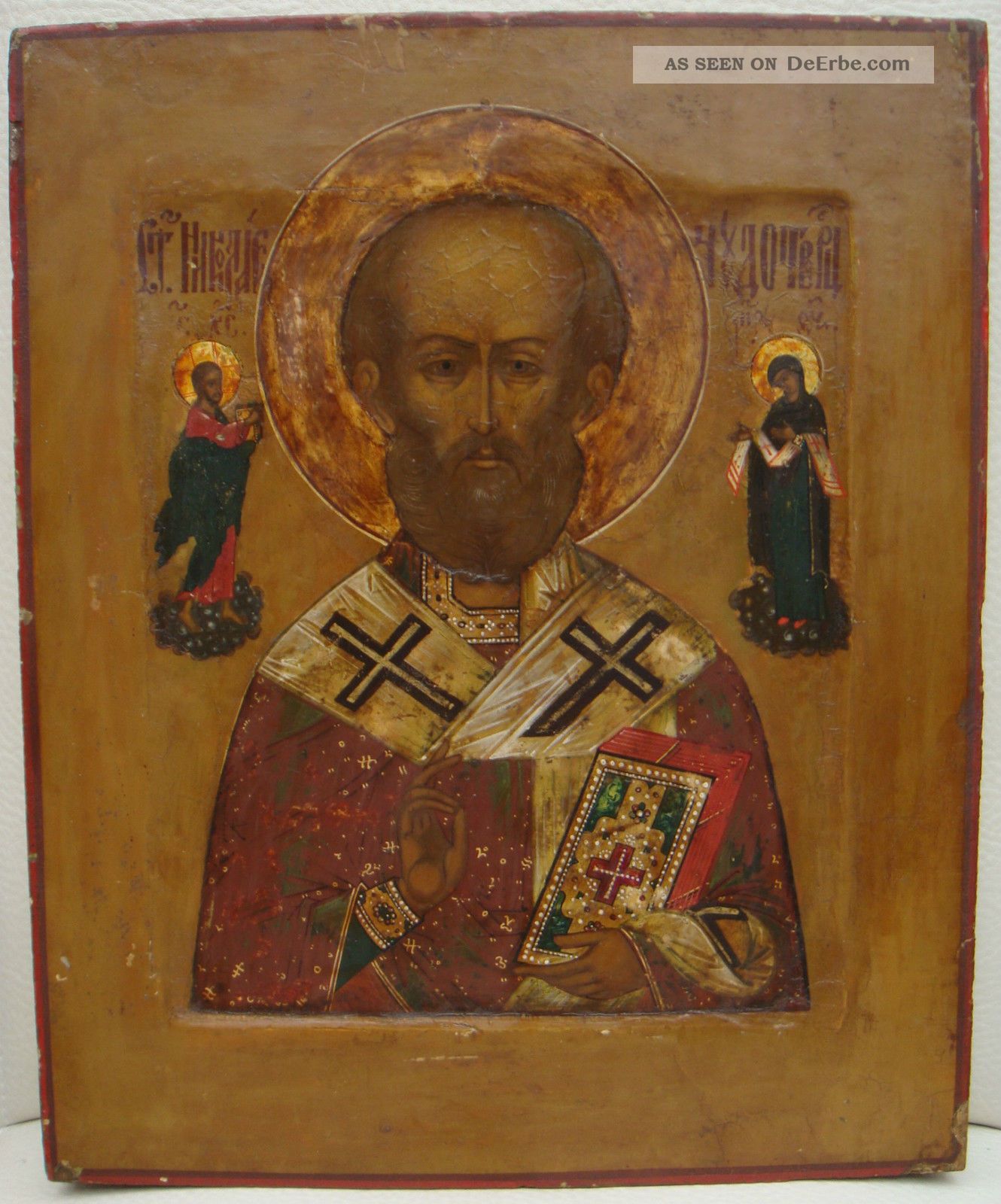 Ikone 19. Jh. Hl. Nikolaus Icon Icona Ikon иконка Icono Icoon