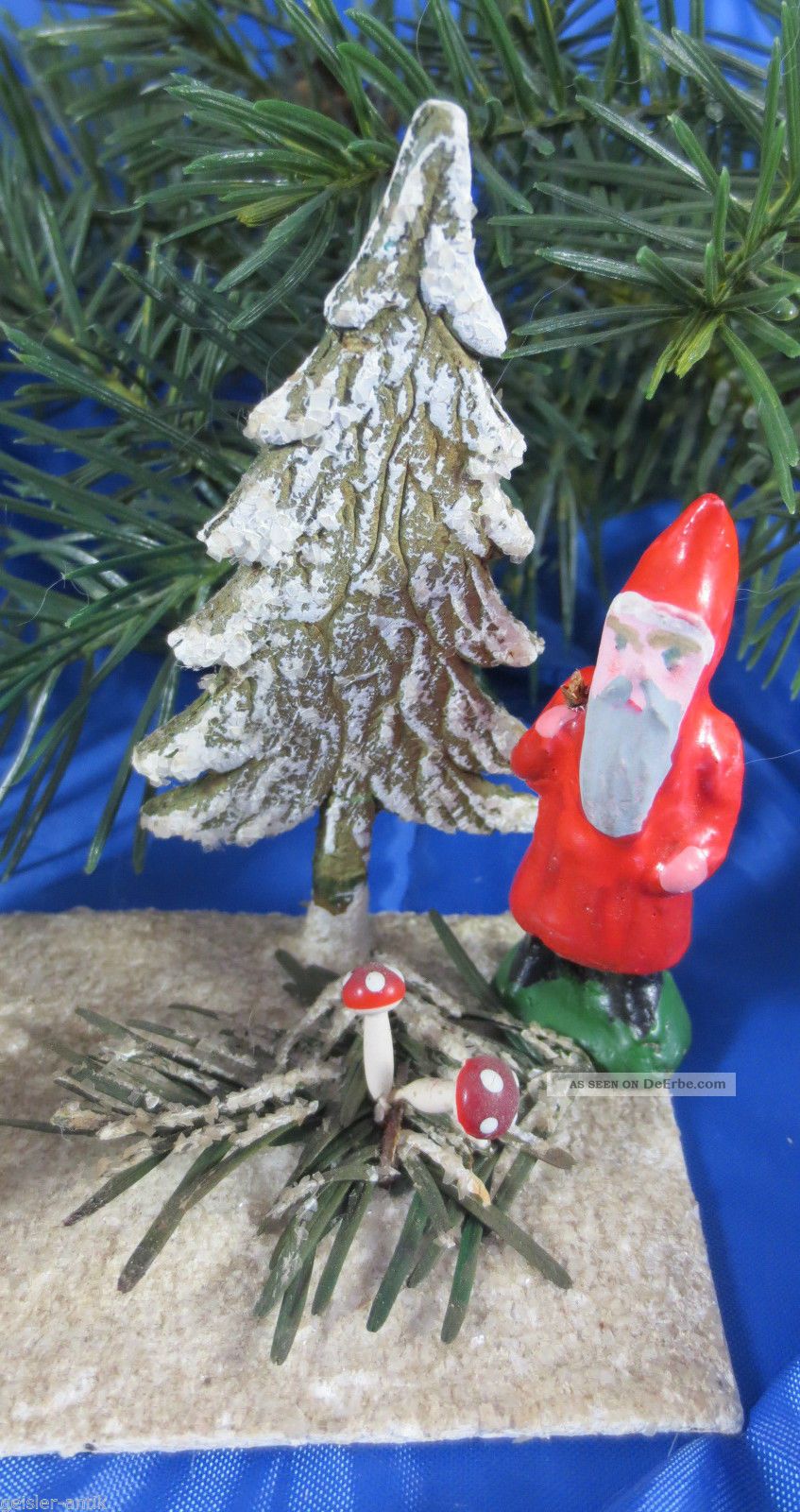 Weihnachtsmann Santa Claus Prägepappe Um 1920 Gaben - Korb Candy Container