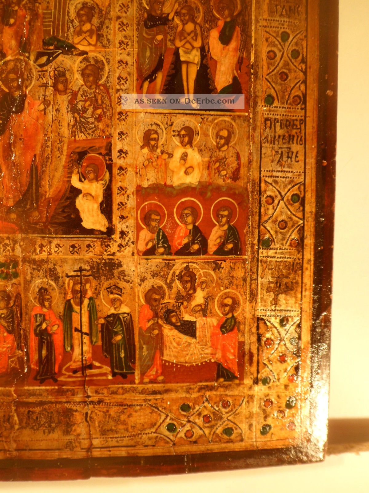 Nordrussische Festtags Ikone Um 1880 Icon Icona иконка