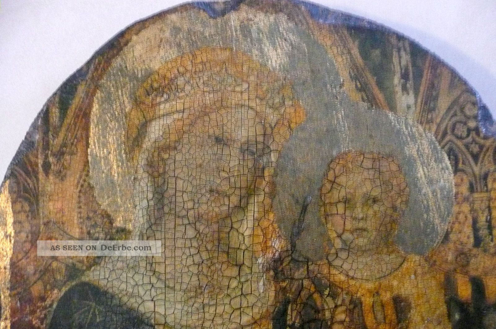 „ikone“ Maria Mit Kind Auf Altem Holz Ca. 40 X 31 X 3 Cm