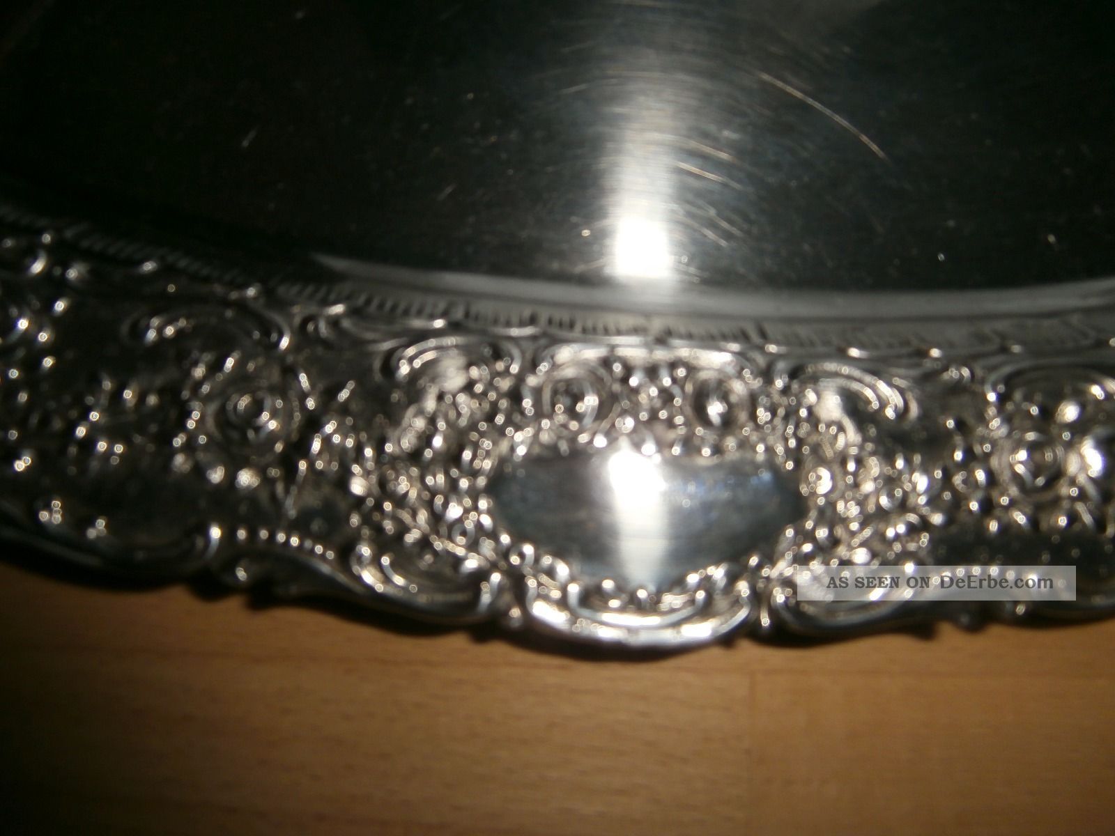 800er Silber Tablett Mit Rosenmuster
