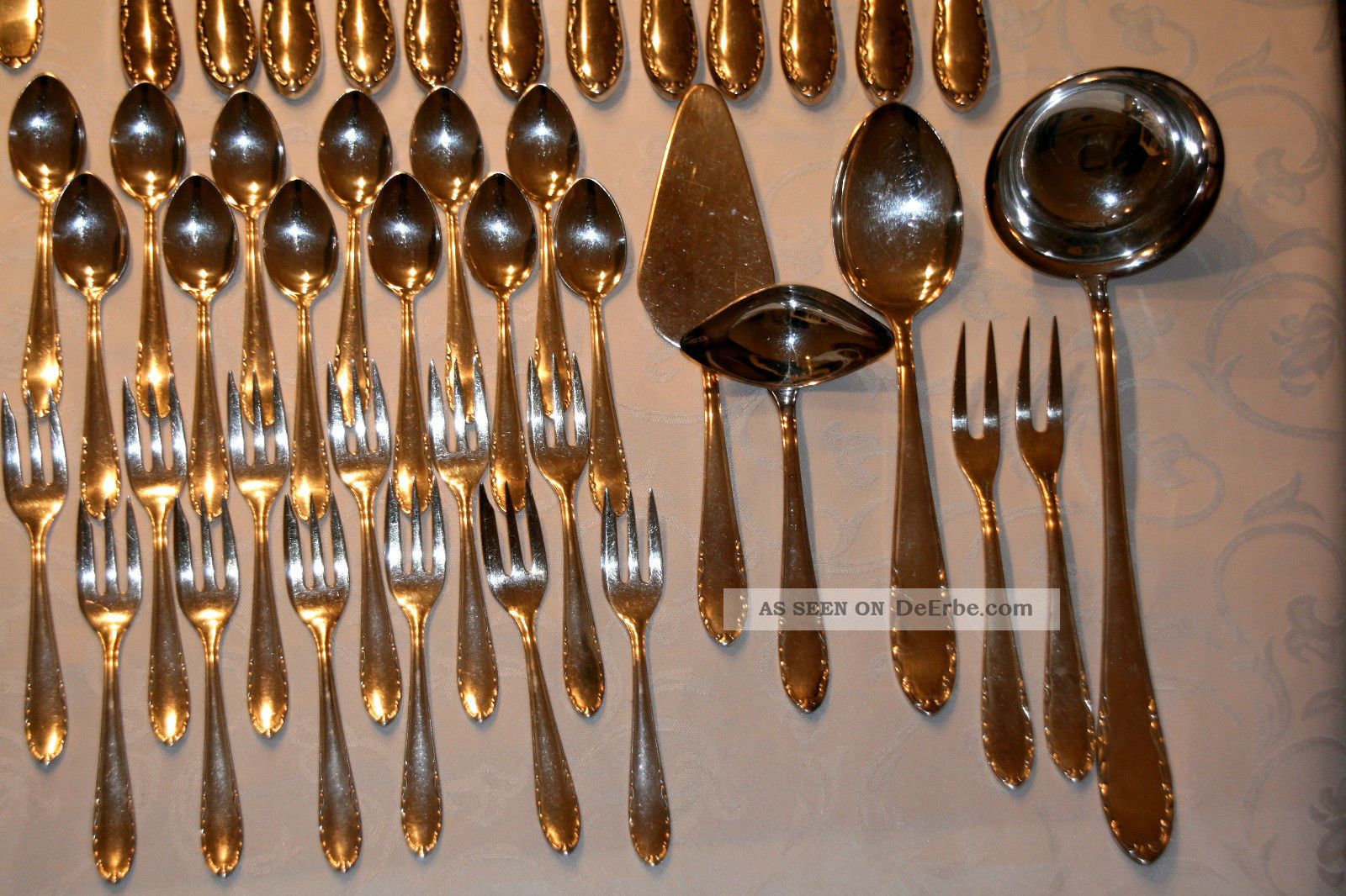 66tlg. Silberbesteck Für 12 Personen, 90er Silberauflage, Tafelbesteck Rokoko