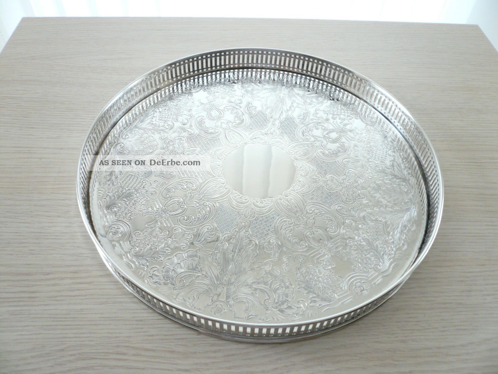 Englisches Rundes Silber - Tablett " Arthur Price Of England ...