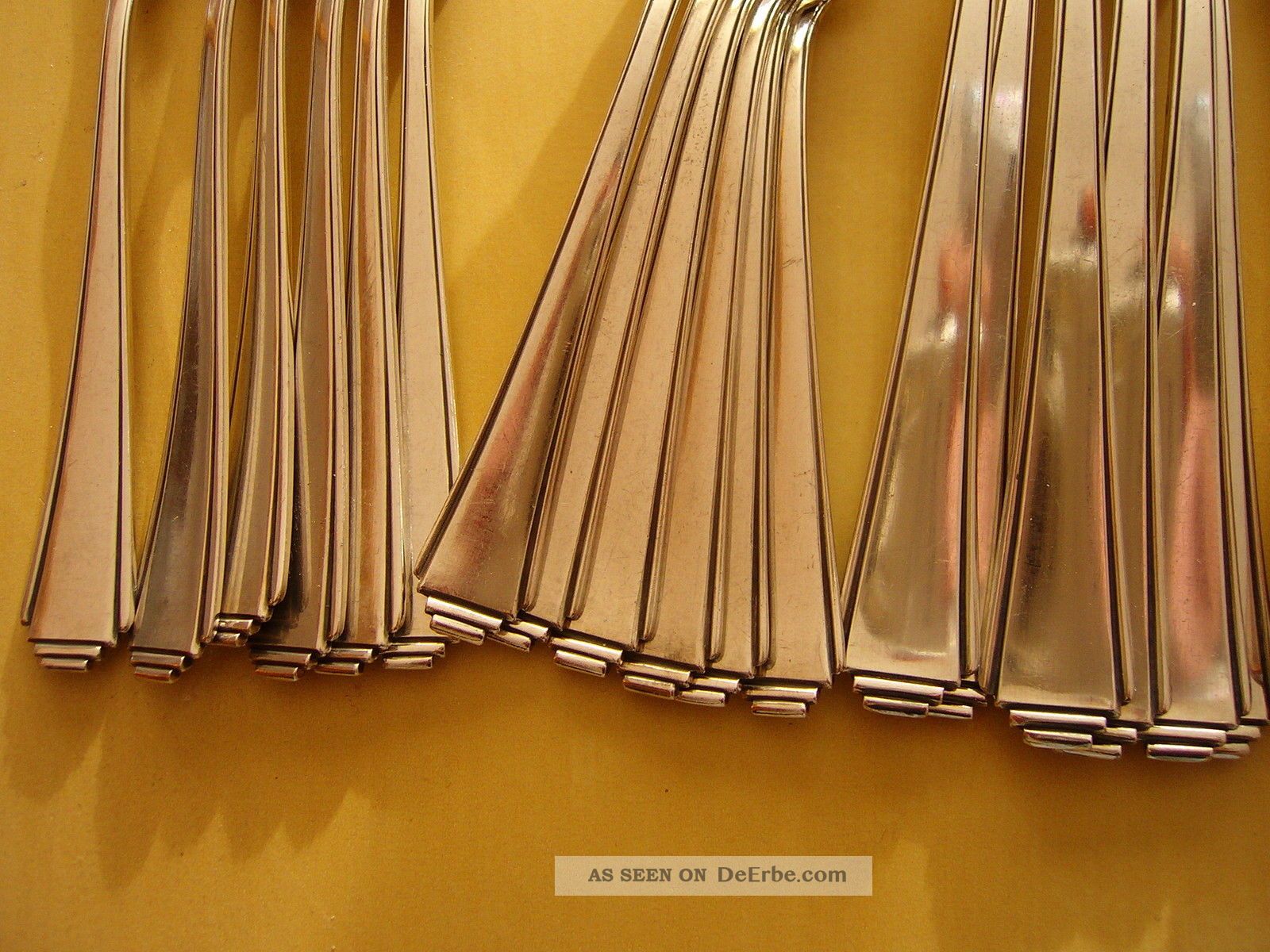 Tolles Bauhaus Art Deco Silber Besteck, Lutz Weiss, 42tlg. Pyramiden Muster