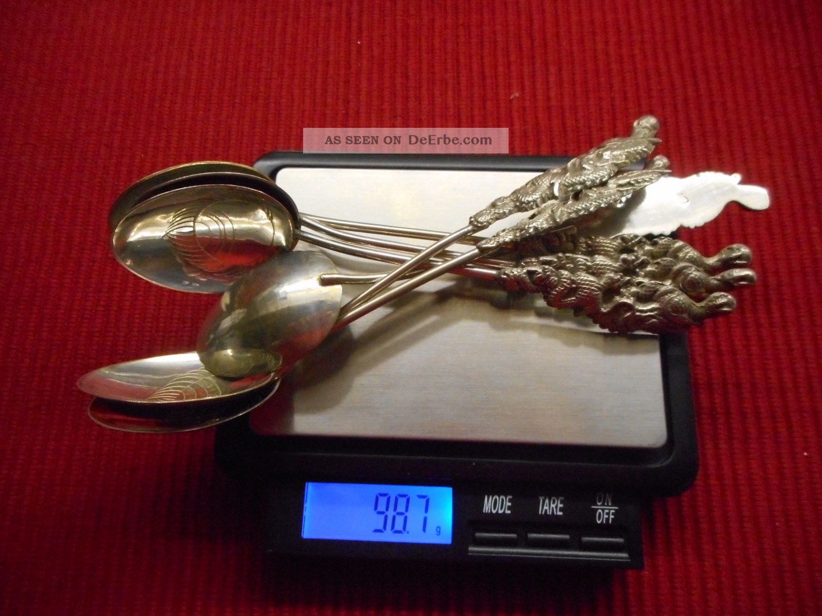 6 Antike Russische Löffel 84 Punze 875 Silber - Dessertlöffel Teelöffel