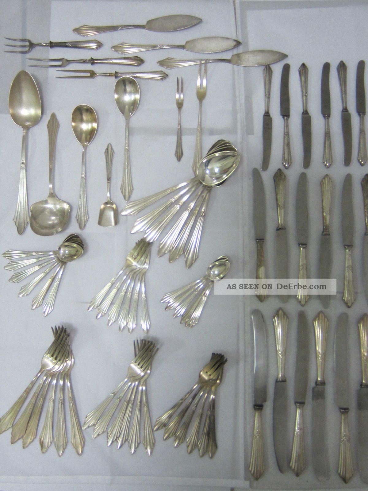 Wmf Fächermuster Silberauflage Silber Besteck Für 6 Personen Komplett 73 Teile