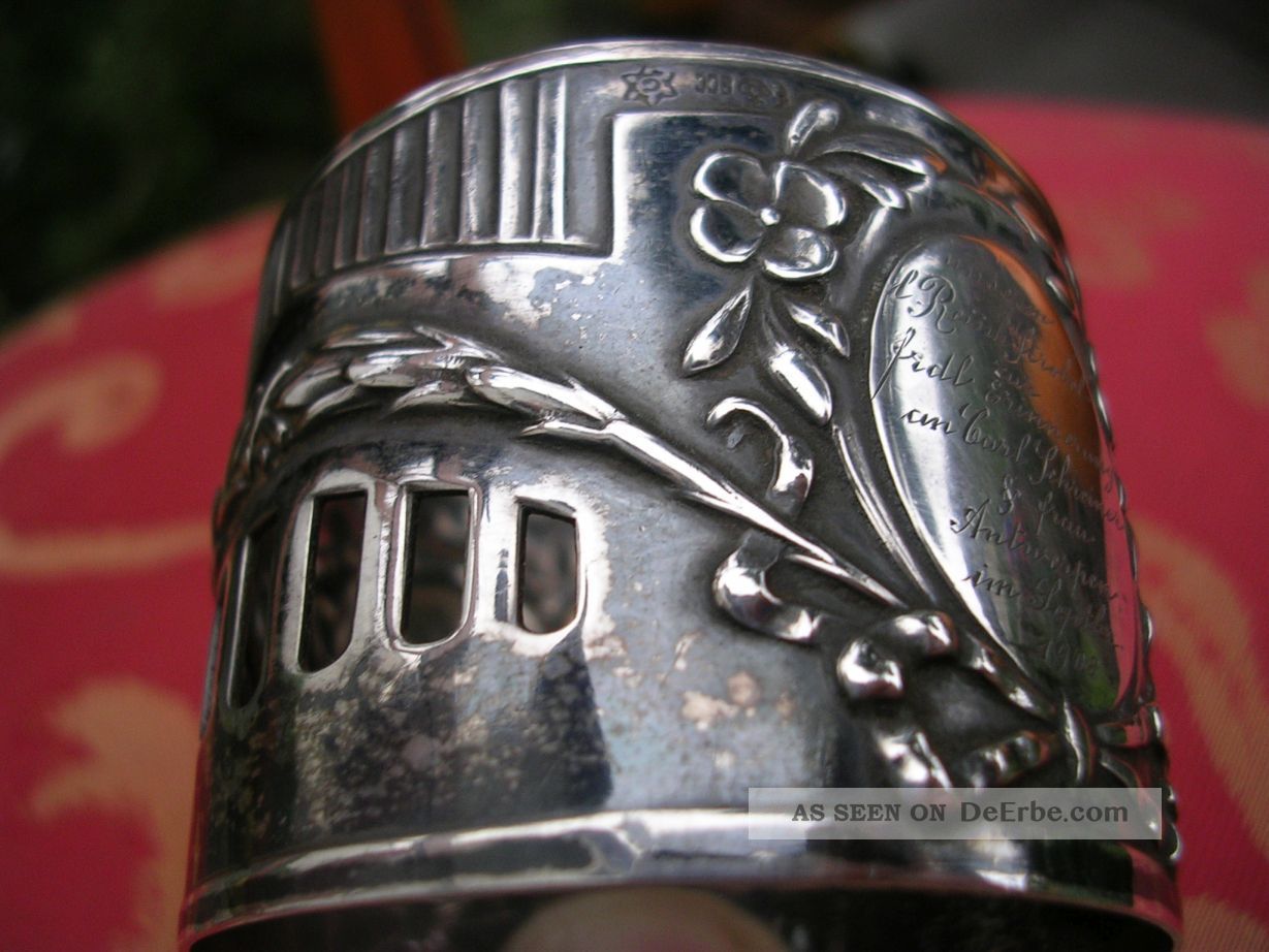 Museal: Herrlicher Jugendstil - Serviettenring 800er Silber Jahr 1908 ...