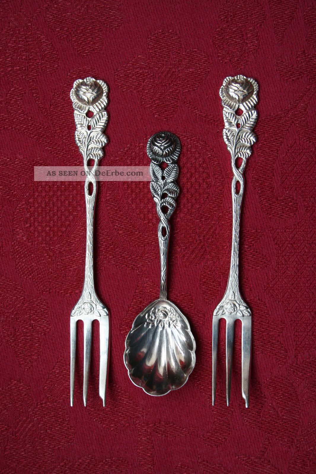 Silber Besteck - Antiko 100: 6 Kuchengabeln, 1 Zuckerlöffel ...