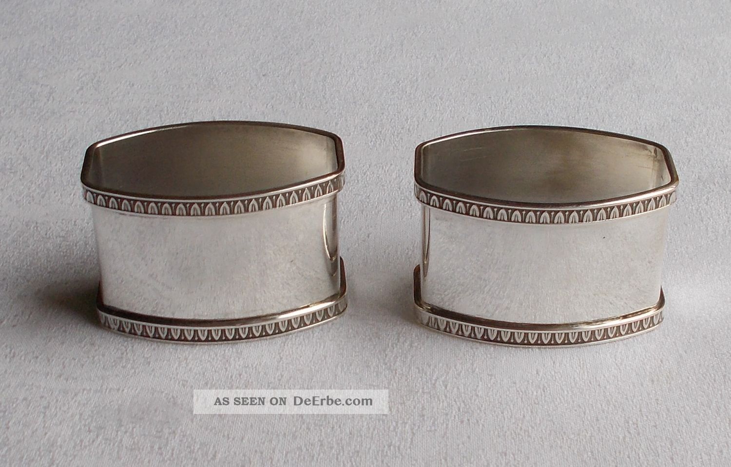 Rar Paar Grossen Serviettenringe Empire 800er Silber