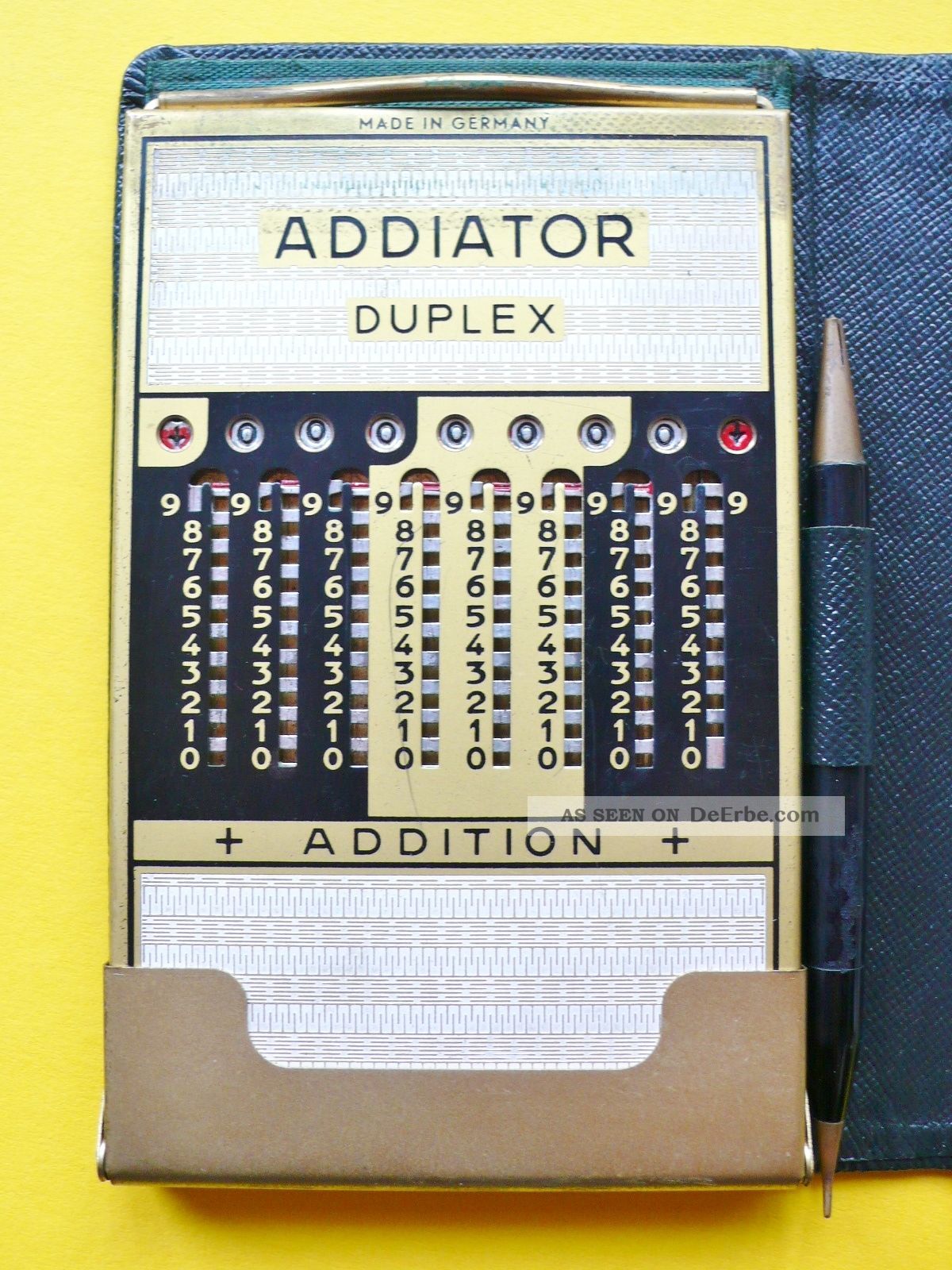 Alter Addiator Duplex Rechner Mechanisch, Messing - Made In Germany