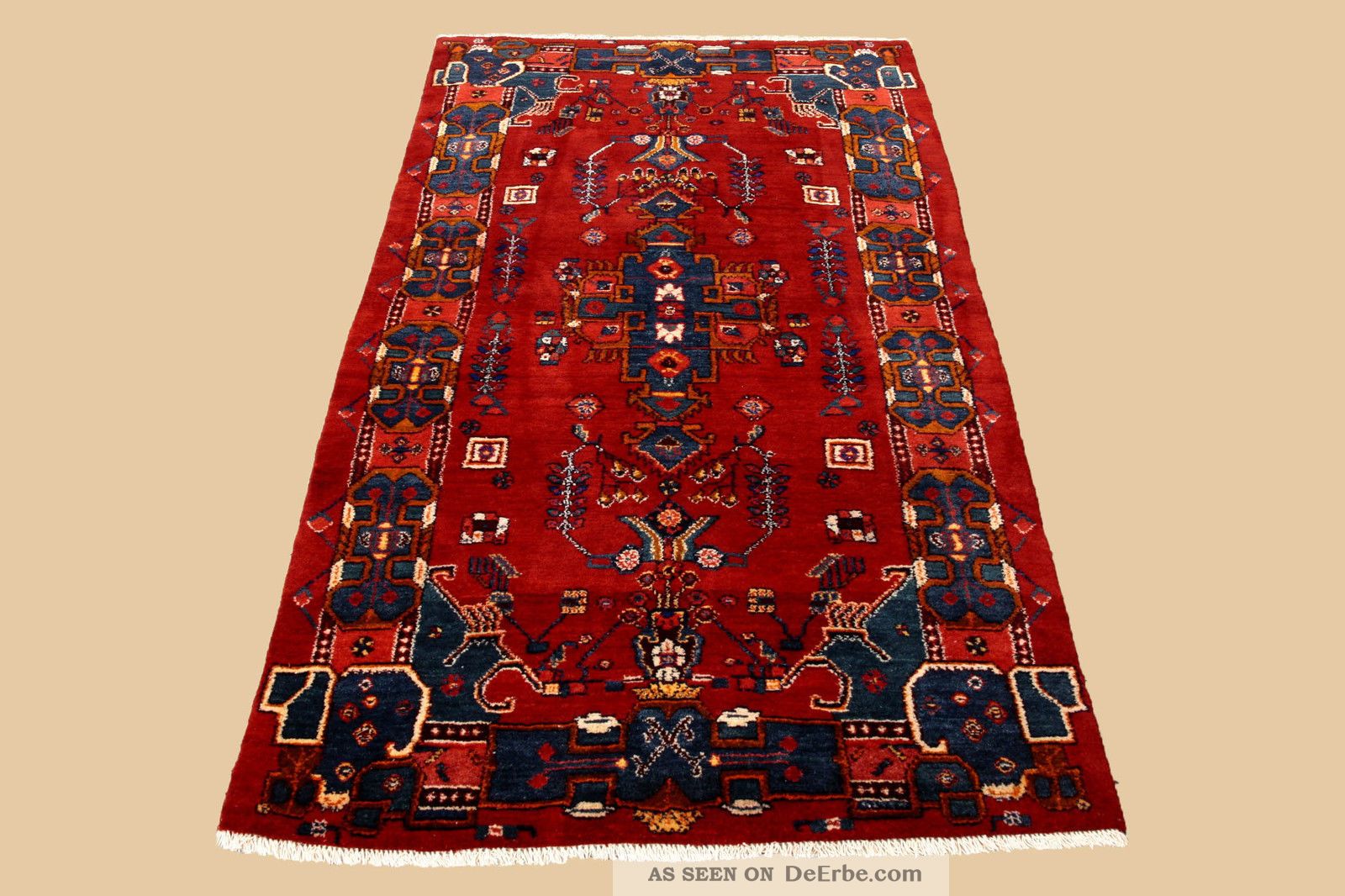 Persischer Teppich 2493 Ca. (204 X 121 Cm) Fachmännisch Gereinigt