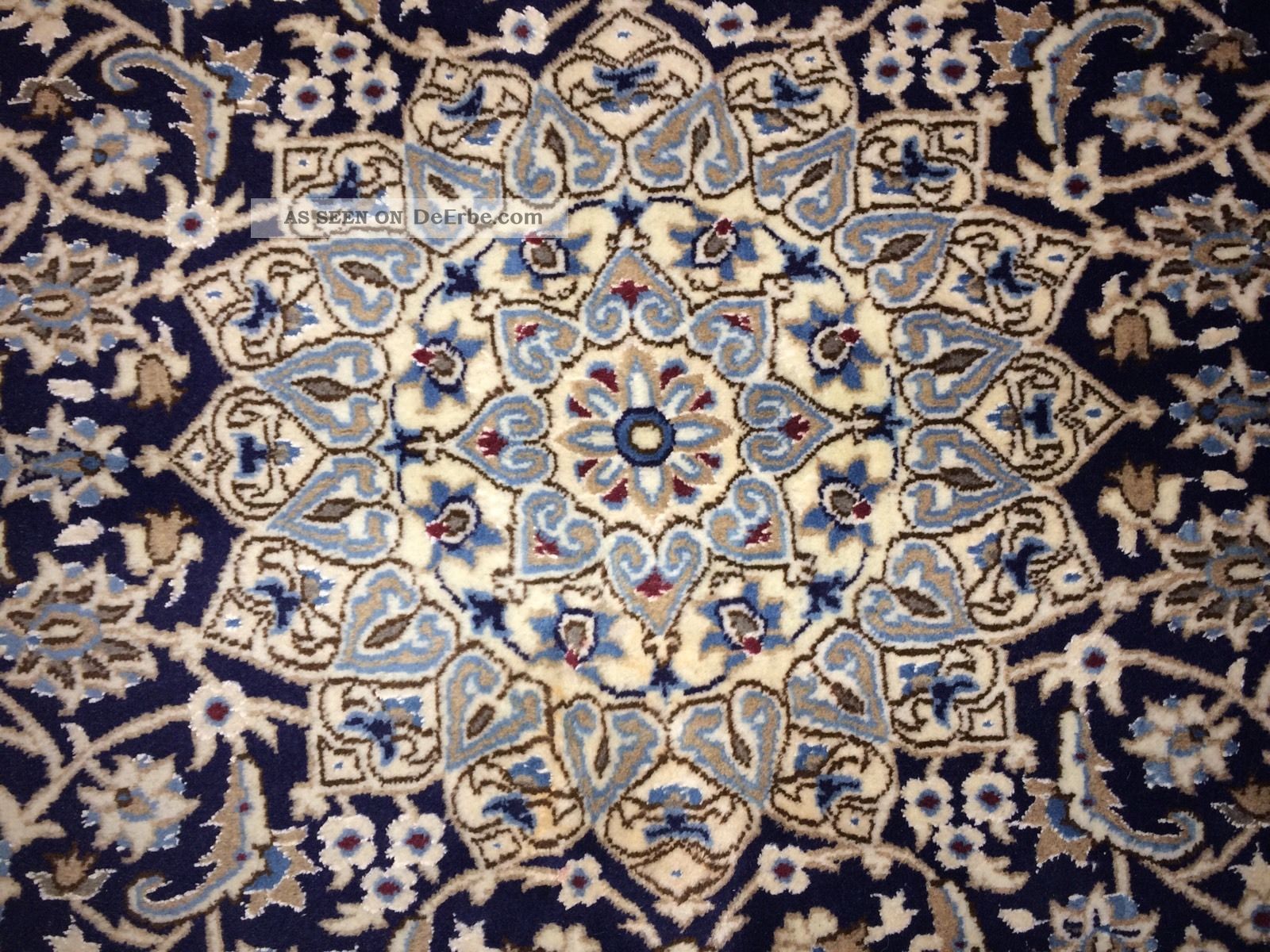 Persischer Teppich Nain Korkwolle Mit Seide C. A 350. 000knoten Pro Qm