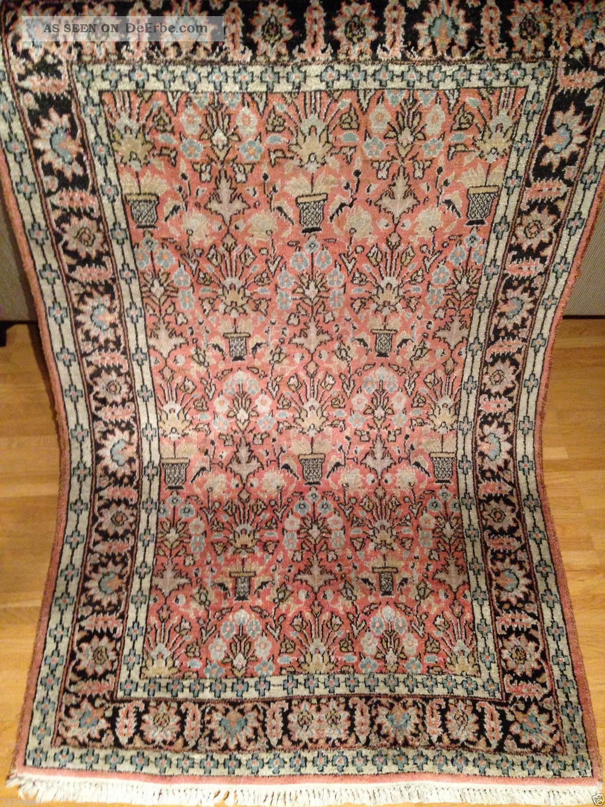 Teppich Handgeknüpft Seide Kaschmir 125x78 Cm Carpet Tappeto Tapis
