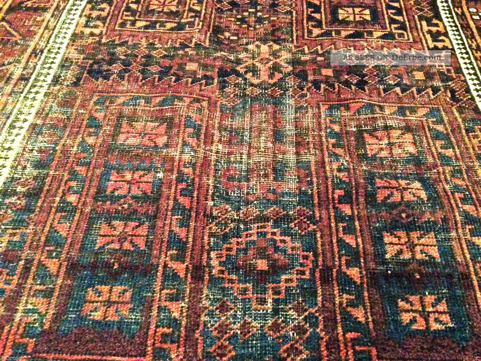 Antik Teppich Handgeknüpft Alt Kasak - Kaukasische 210x112 Cm Carpet ...