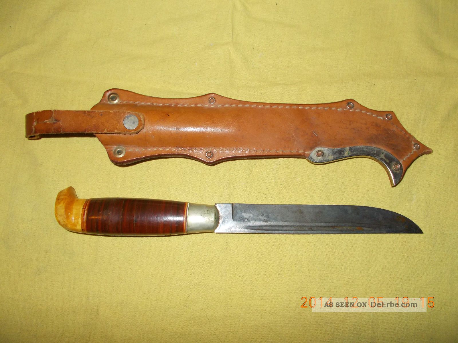 Altes Jagdmesser Aus Finnland/lappland, Finnenmesser Mit Ledergriff Und ...
