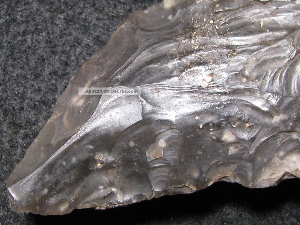 4400 J. A: 2x Ernte Sichel Steinzeit Neolithikum Feuerstein Silex Flint