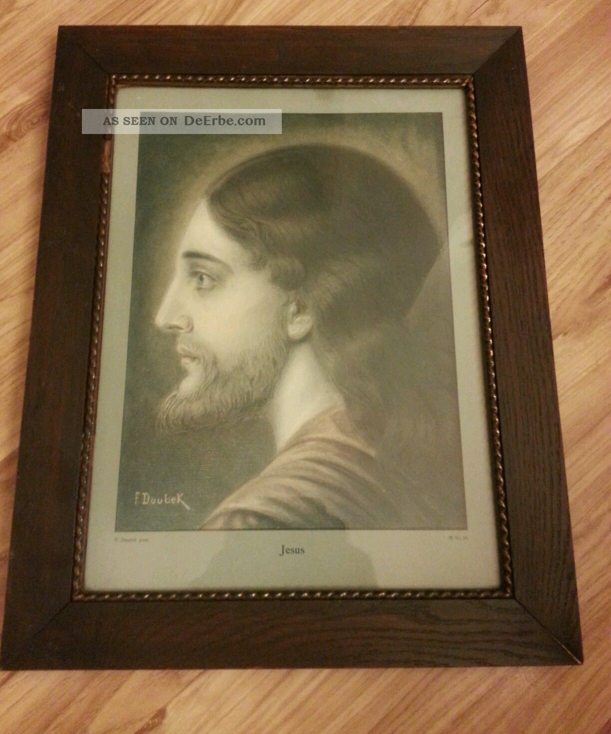 Antikes Altes Jesusbild Mit Rahmen