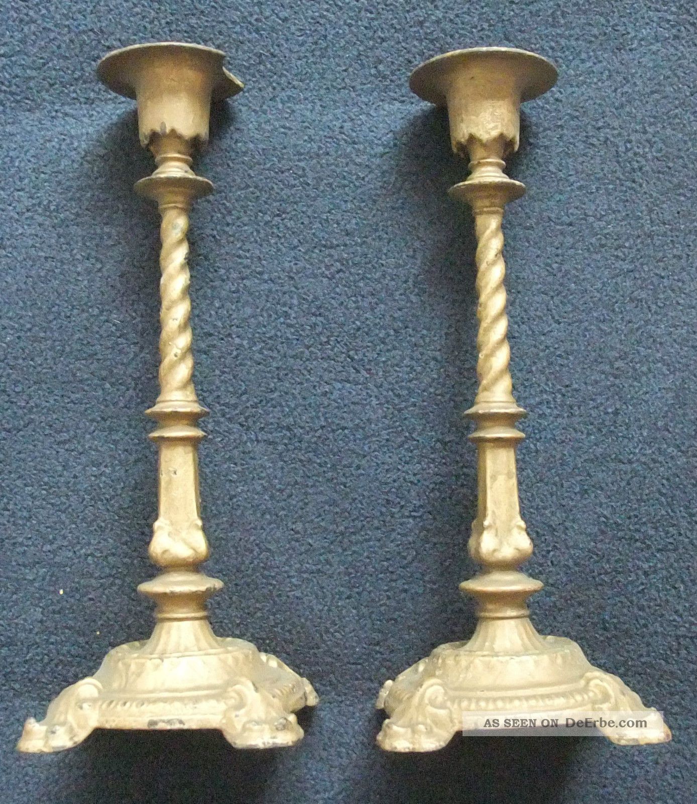 E. G. Zimmermann Hanauer Eisen Kerzenständer Antik