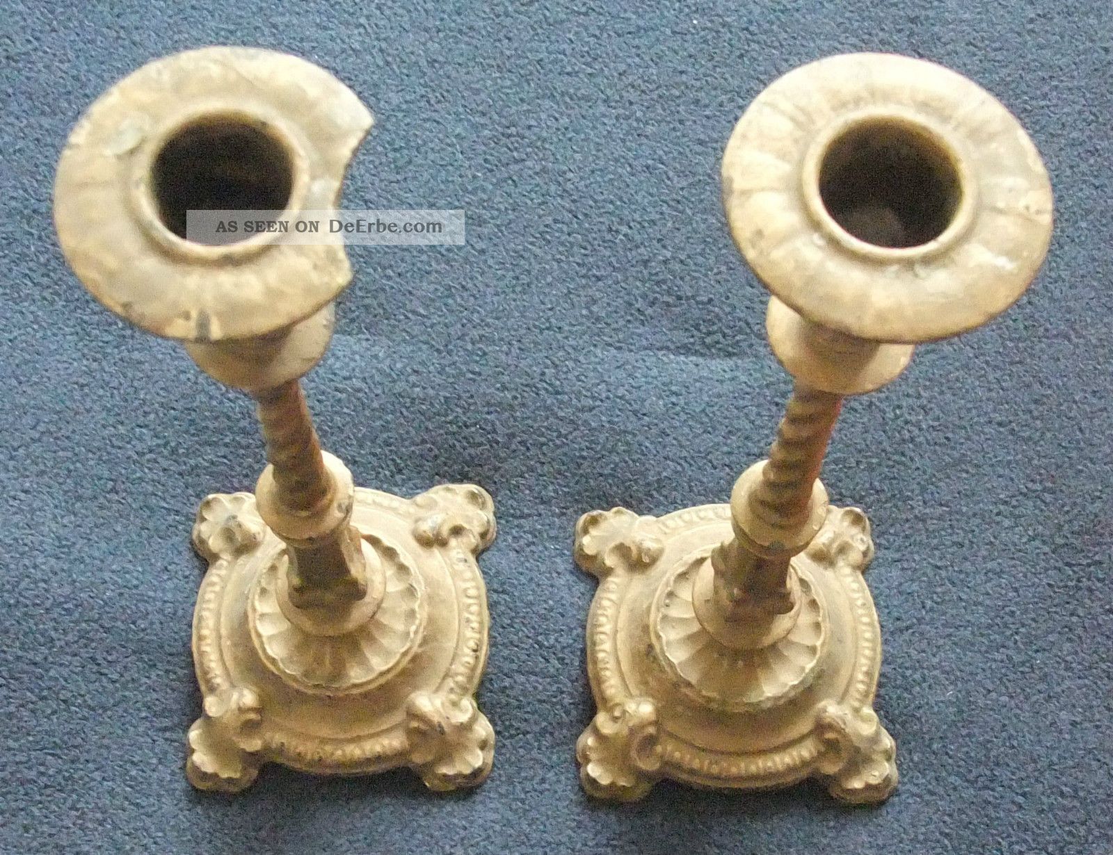 E. G. Zimmermann Hanauer Eisen Kerzenständer Antik