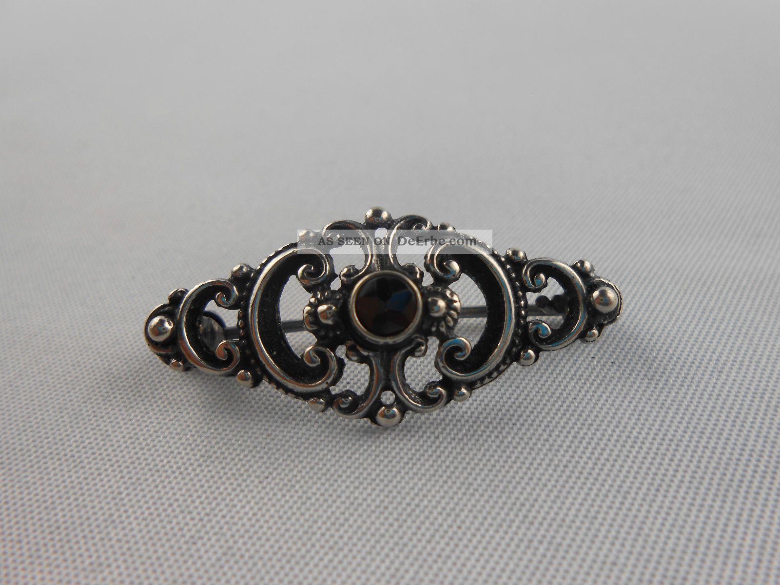 Alte 835 Silber Brosche Mit Granat Silberbrosche Anstecknadel Mit Roten ...