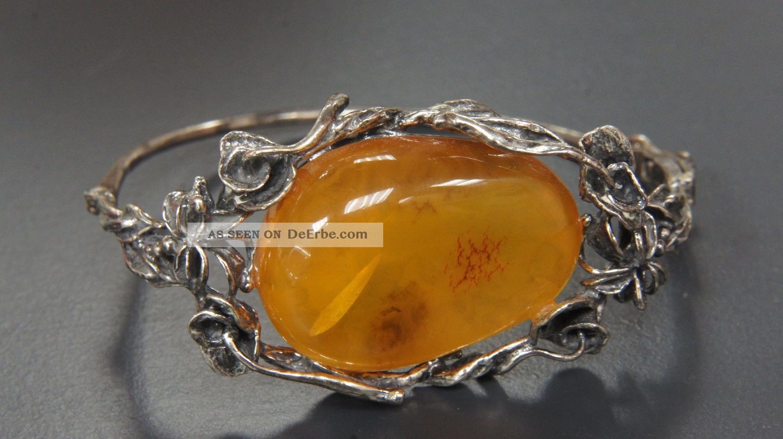 Floraler Bernstein Armband 925 Sterling Silber Amber Bracelet Sterling ...