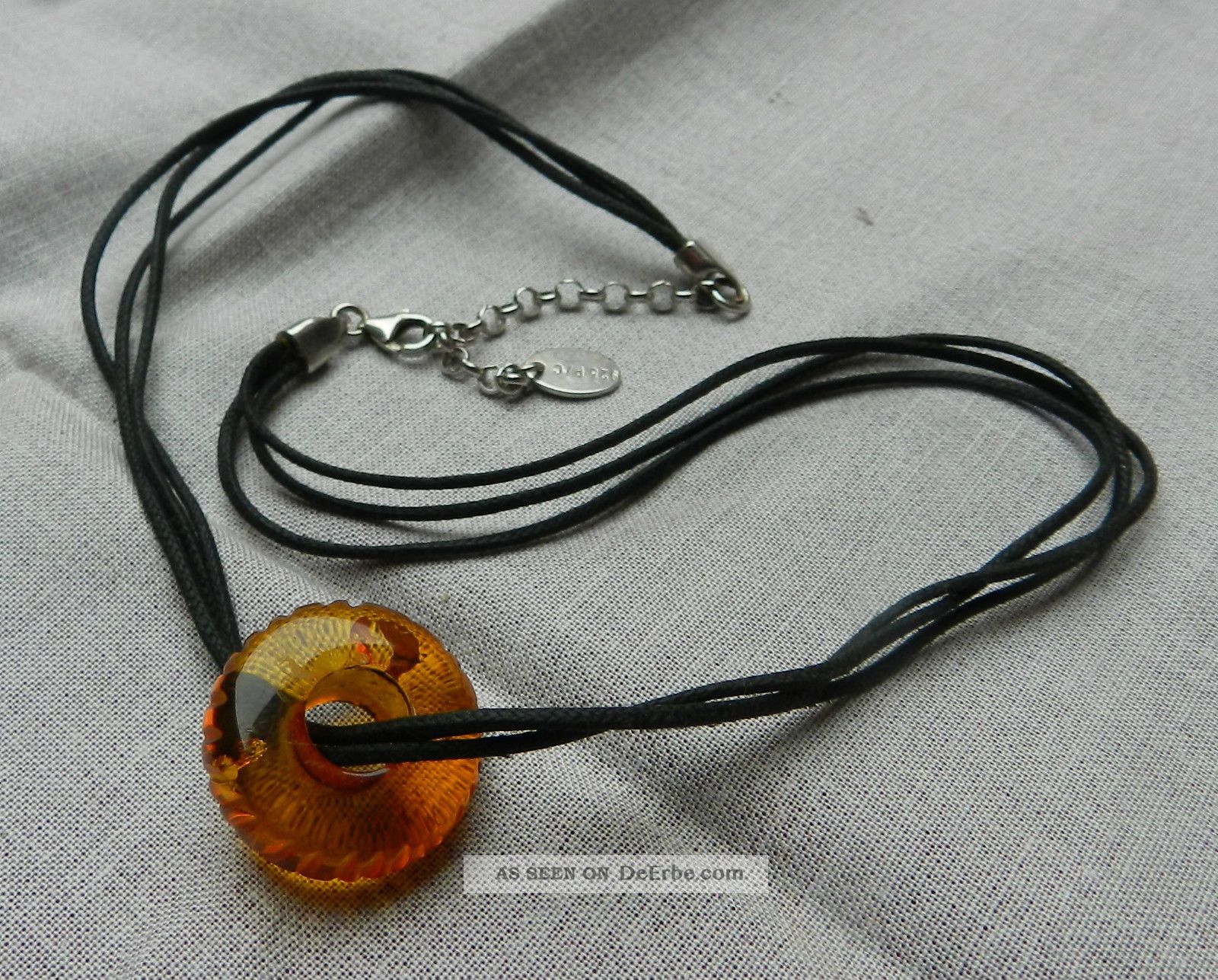 S. Oliver - Collier - Halsband Aus Leder Und Silber 925 Mit ...