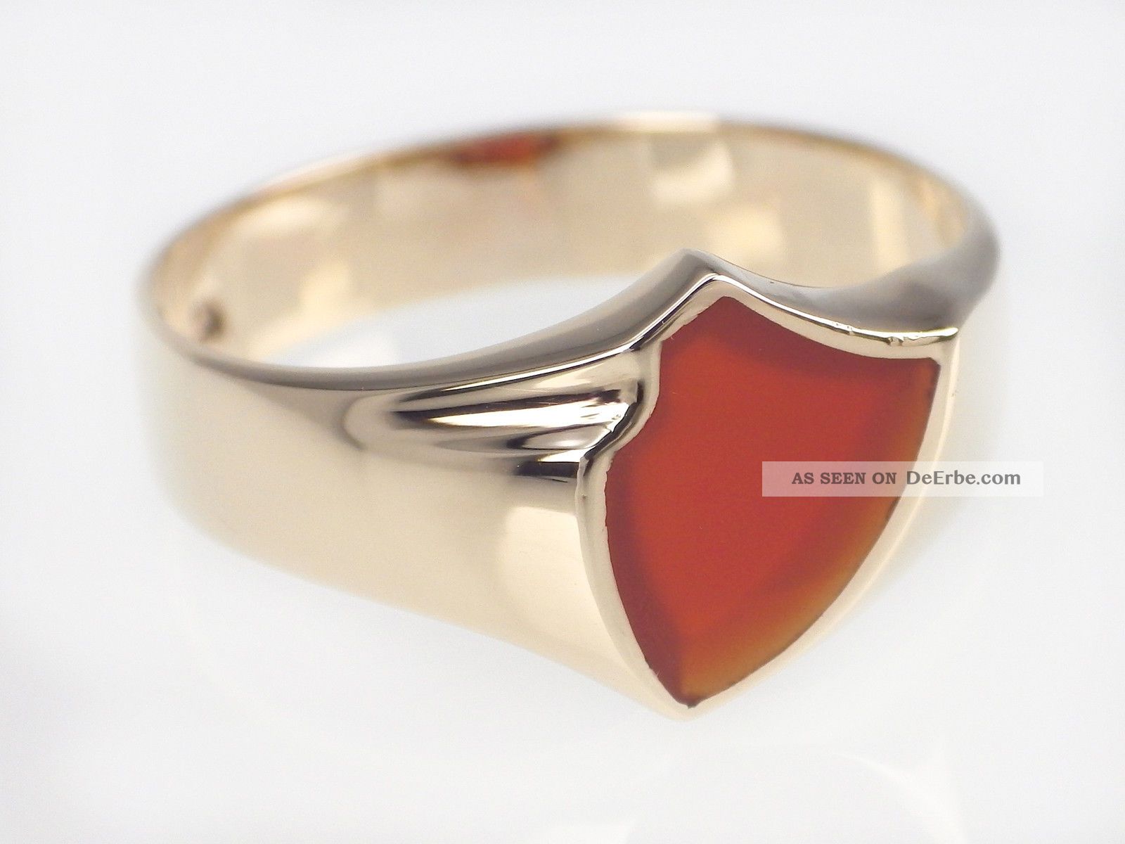 Art Deco Handgefertigter Gelb Gold Karneol Wappen Herren Ring, Antik ...