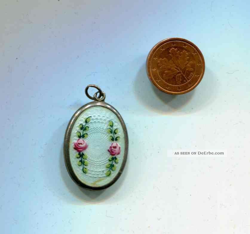 Alter Biedermeier Anhänger Gemalt