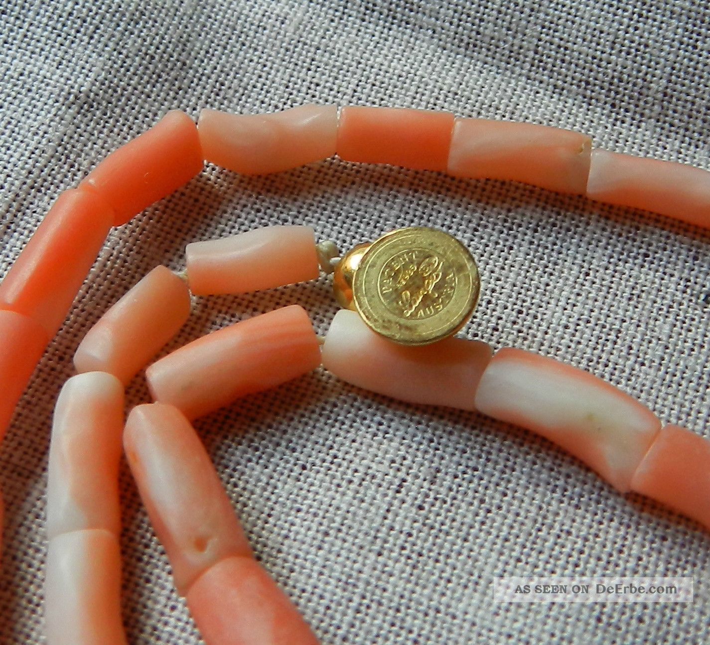 Korallen Kette Halskette Collier Mit Magnetschließe Silber Ag 925 ...