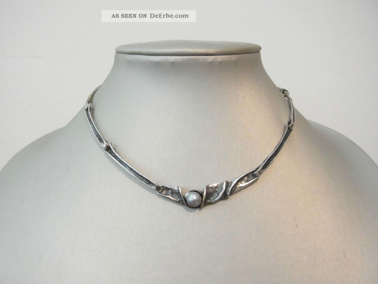 Traumhaftes Collier Silber 835 Mit Echter Perle Sign. Oly