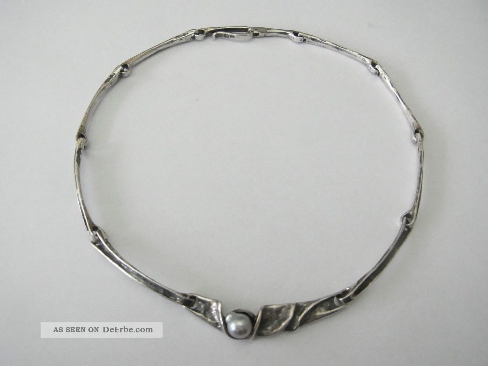 Traumhaftes Collier Silber 835 Mit Echter Perle Sign. Oly