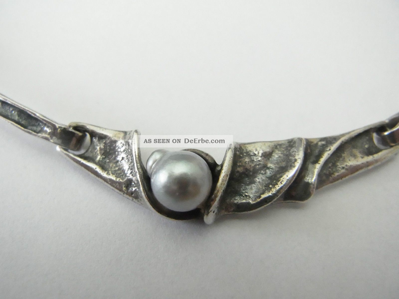 Traumhaftes Collier Silber 835 Mit Echter Perle Sign. Oly