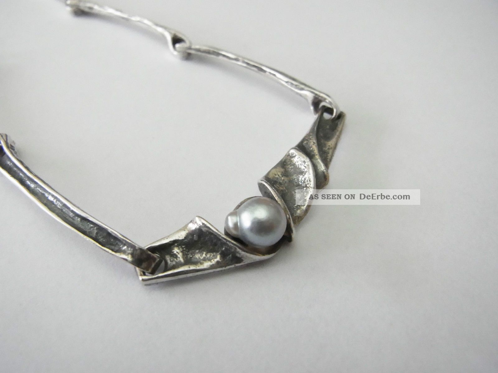 Traumhaftes Collier Silber 835 Mit Echter Perle Sign. Oly