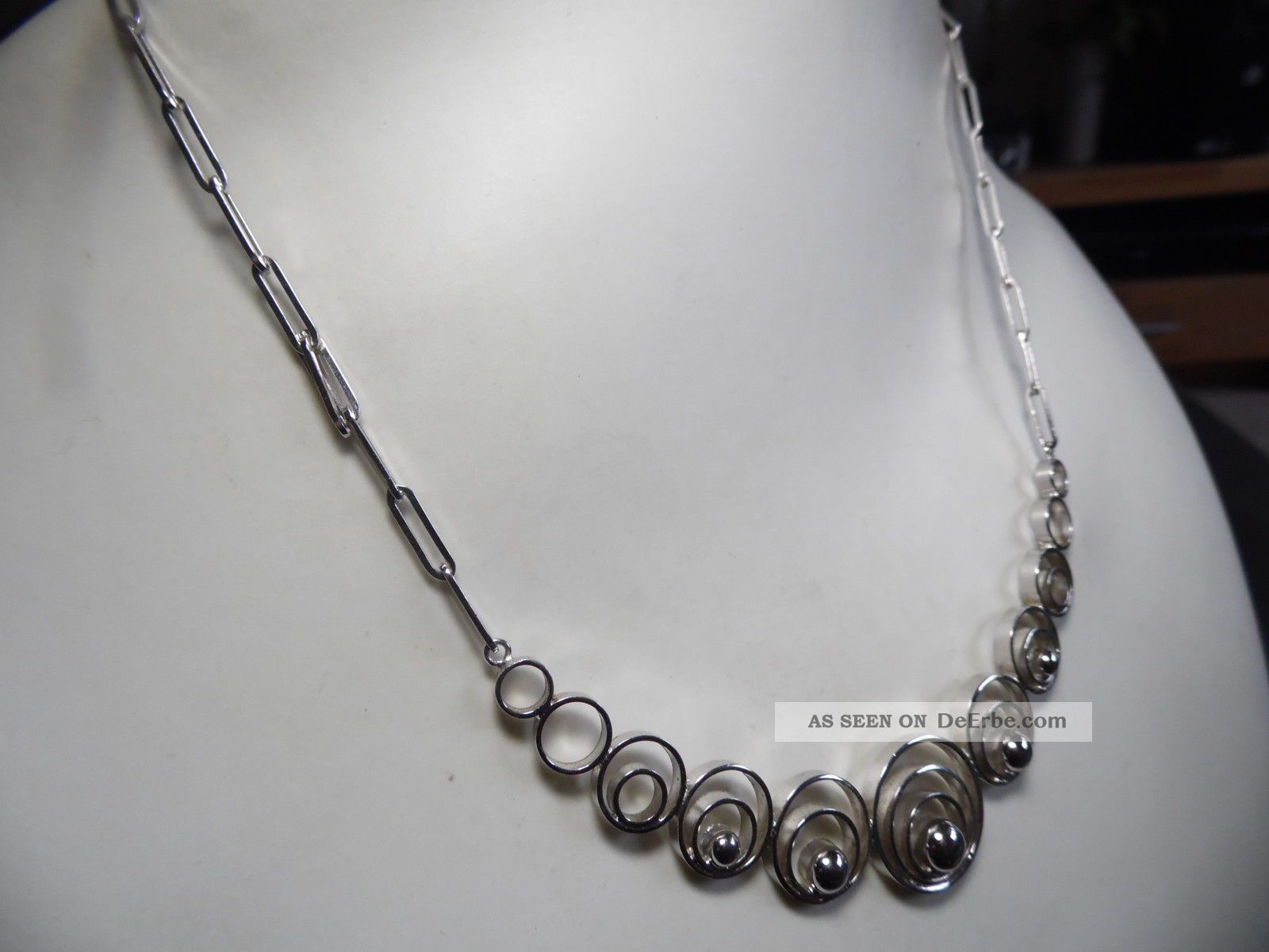 Art_deco 835 Silber Kette /collier Massiv:17, 27gr. Design