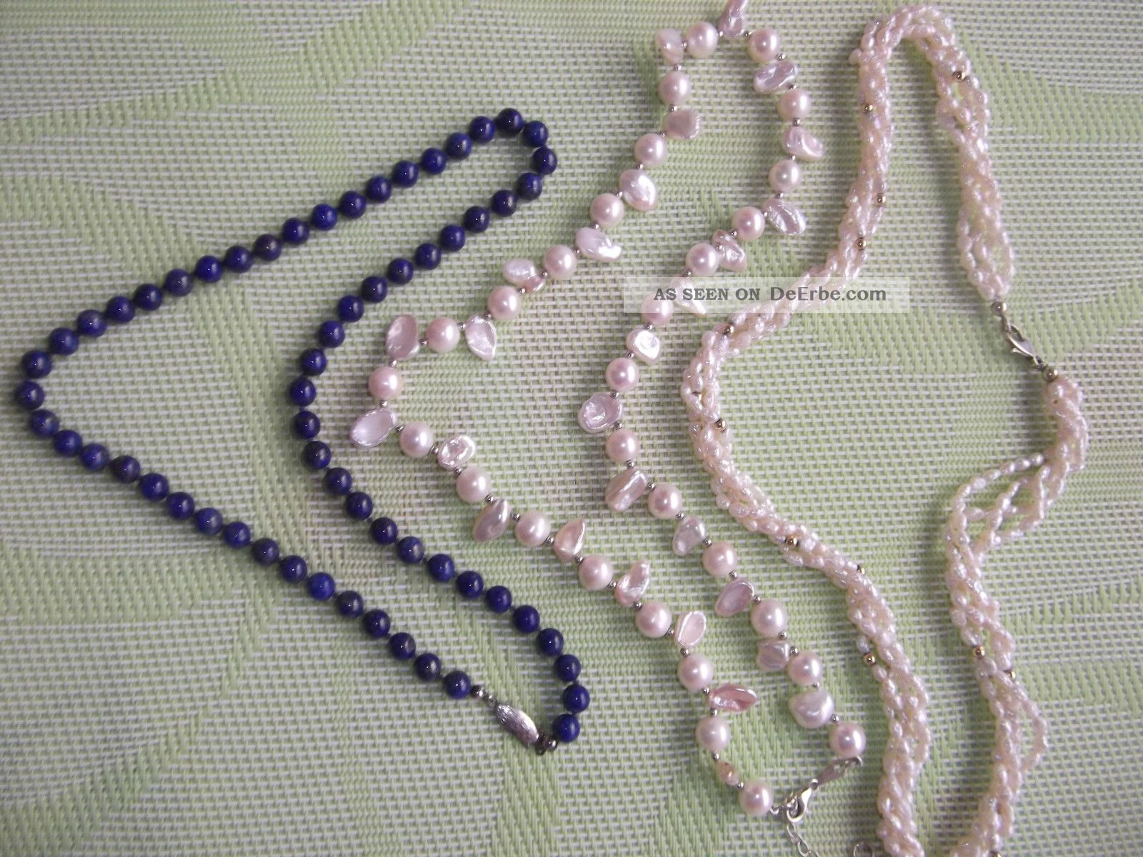 Konvolut Perlenketten Mit Echt Silber Verschluß 800 925 Perlen Und ...