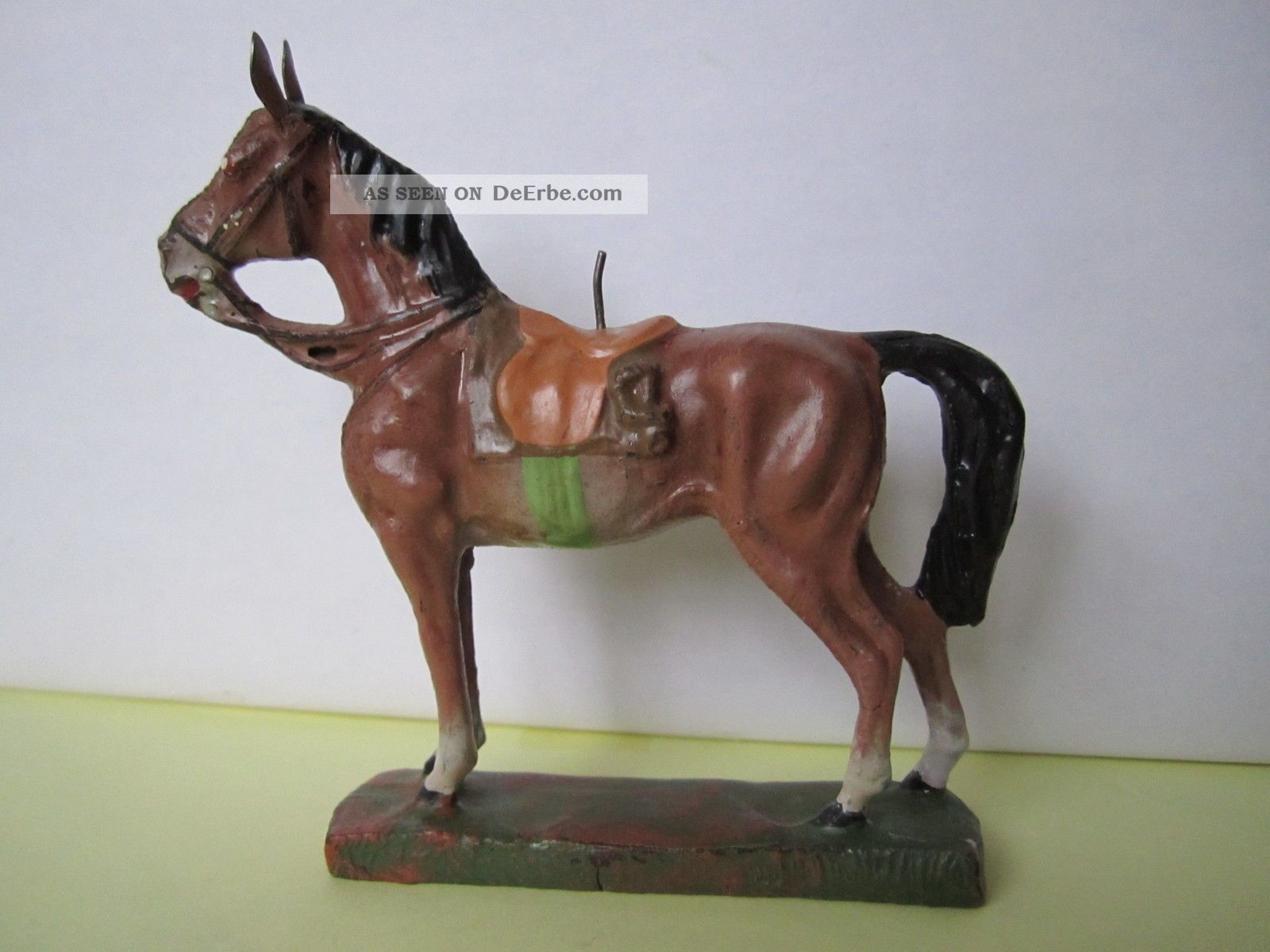 Schönes Elastolin Masse Cowboy Pferd Stehend, Serie 7 Cm.