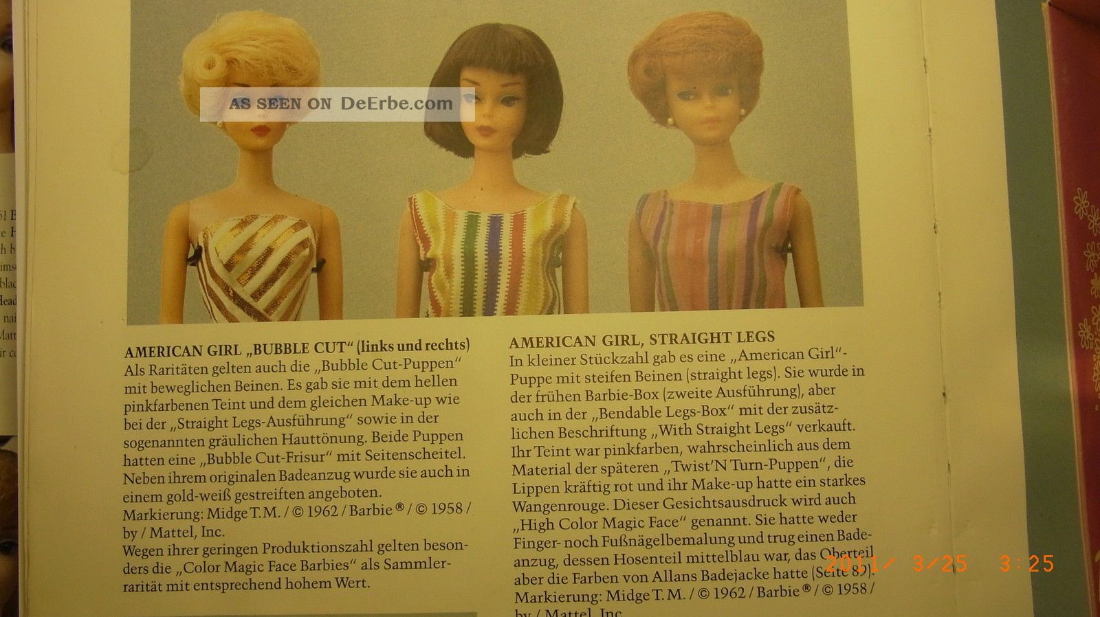 Vintage Barbie Side Part / American Girl / Bubble Cut 1965 / Bend Legs