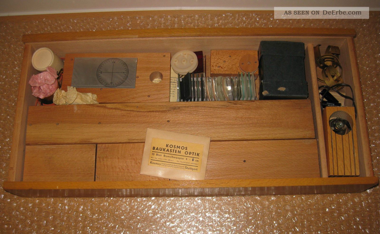 Kosmos Baukasten Optik 50 - 60iger Jahre Im Holzkasten Unbespielt /j002