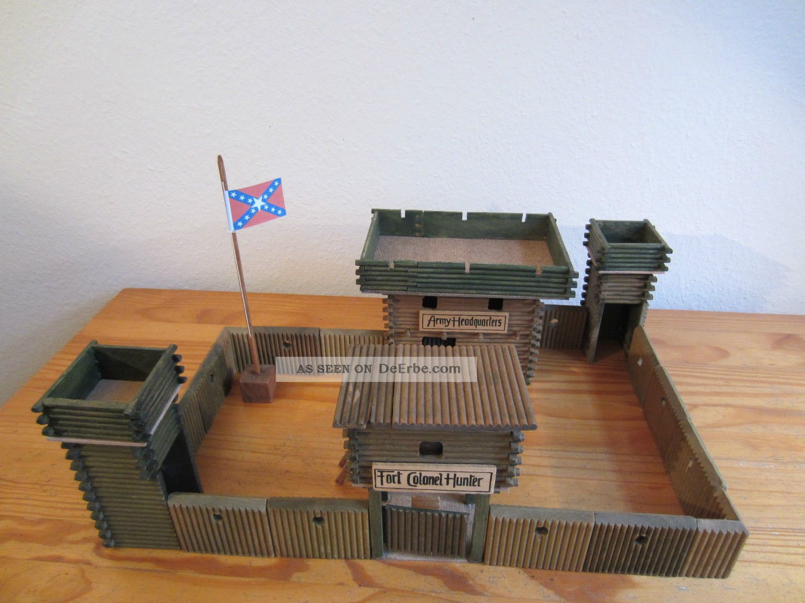 Elastolin 7885 Fort Colonel Hunter Western Cowboy Holz Häuser Ohne Figuren