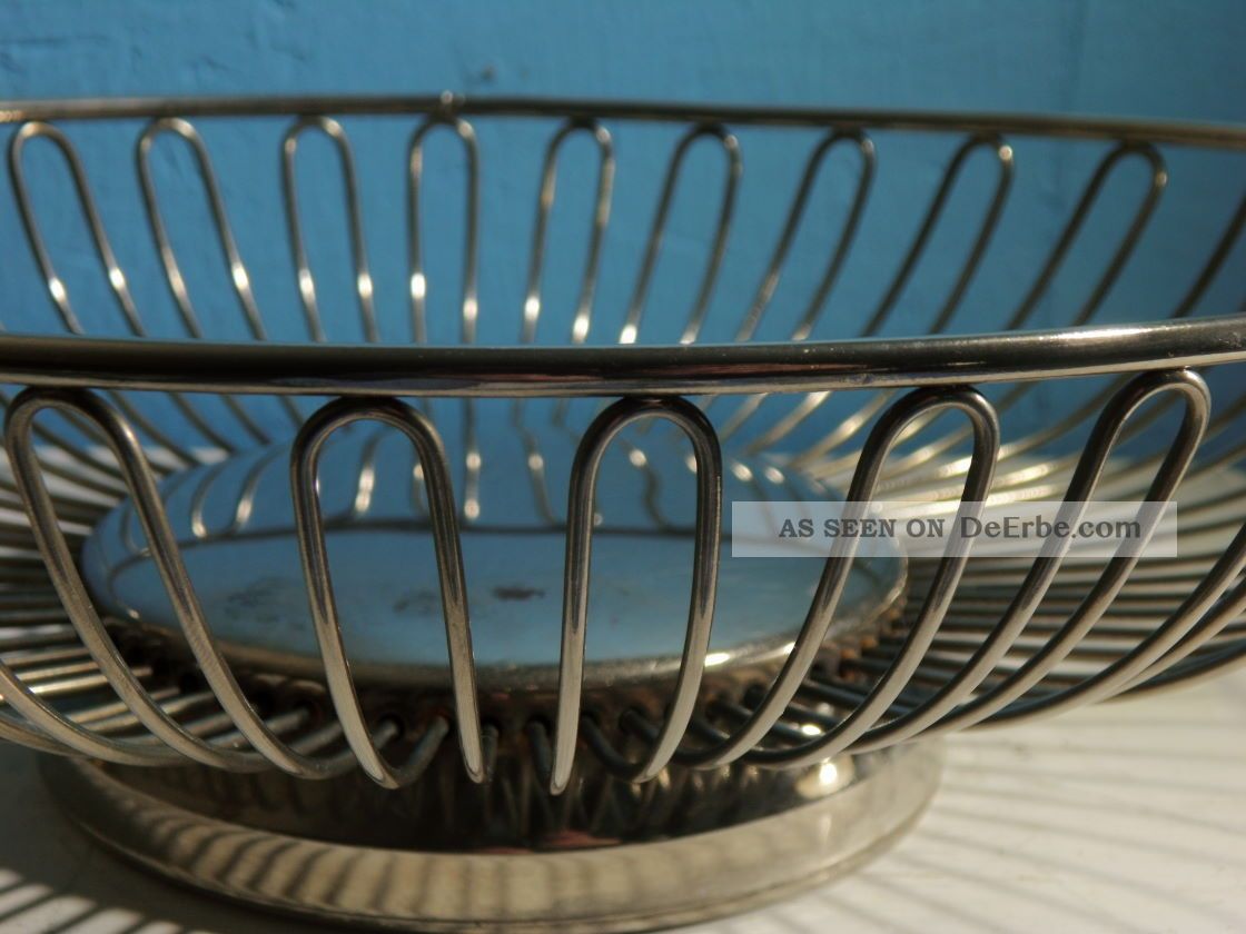 Art Deco Obstkorb, Brotkorb, Brötchenkorb, Korb Metall, Bauhaus Shabby