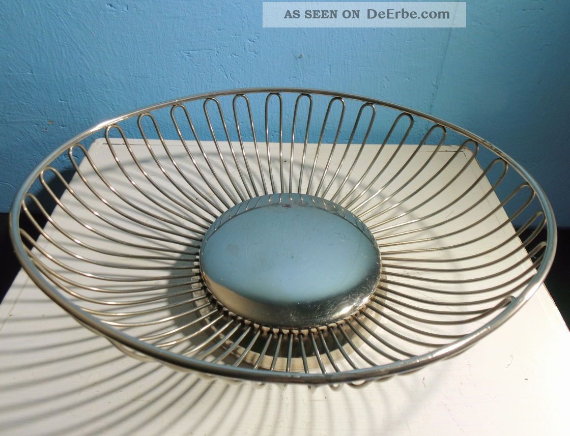 Art Deco Obstkorb, Brotkorb, Brötchenkorb, Korb Metall, Bauhaus Shabby