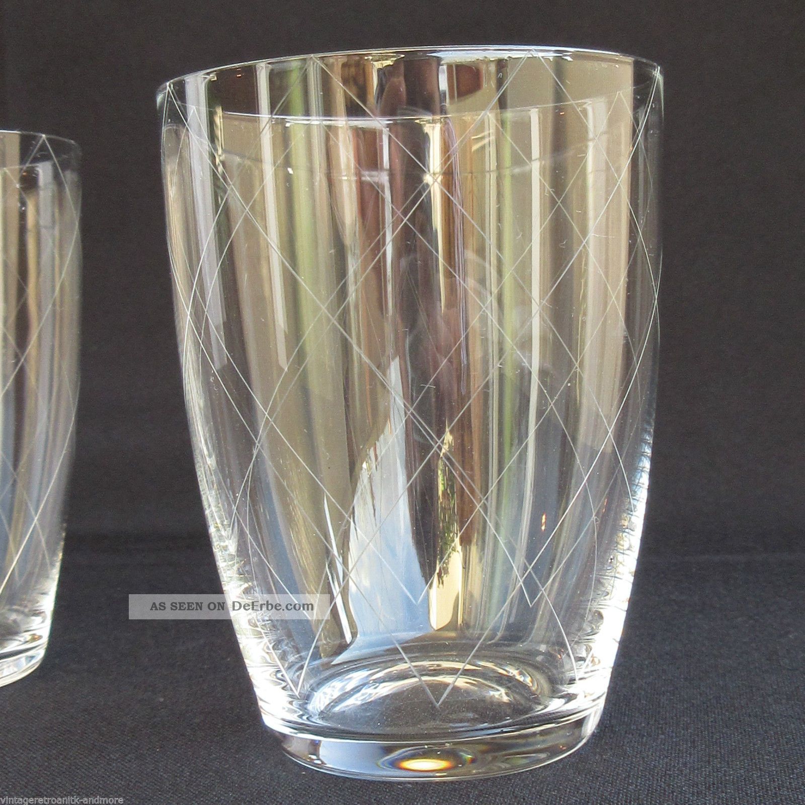 6 X Klassisch Modern 50er Wasserglas SaftglÄser Feiner Streifen ...