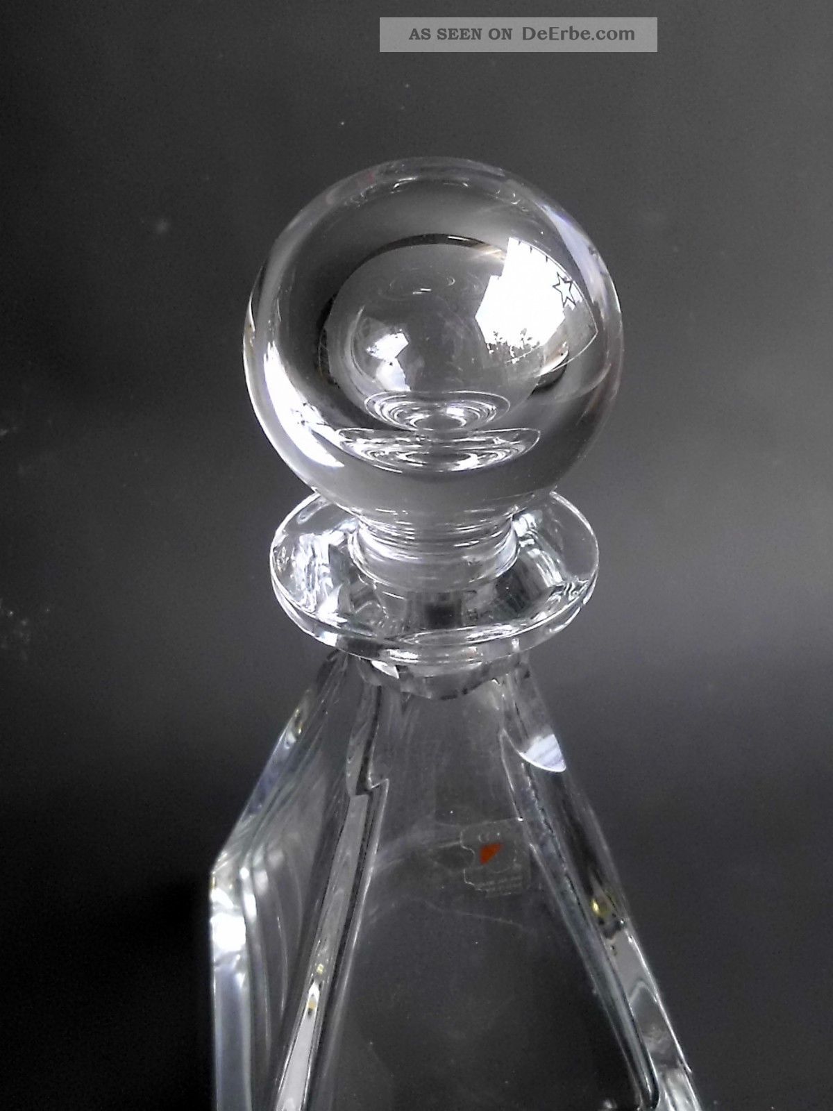 Kristall Karaffe - Pyramide - Schwer - Sign. Label - Nicht Lesbar - 2, 6 Kg