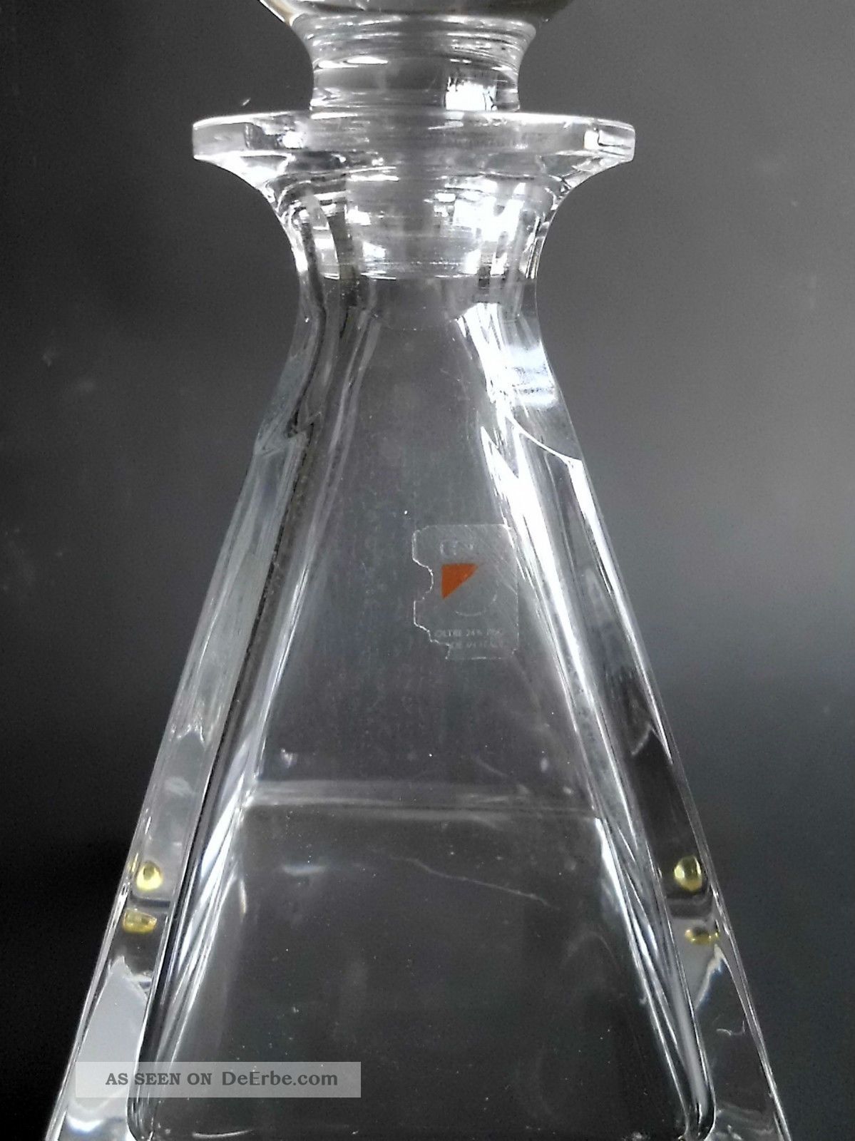 Kristall Karaffe - Pyramide - Schwer - Sign. Label - Nicht Lesbar - 2, 6 Kg