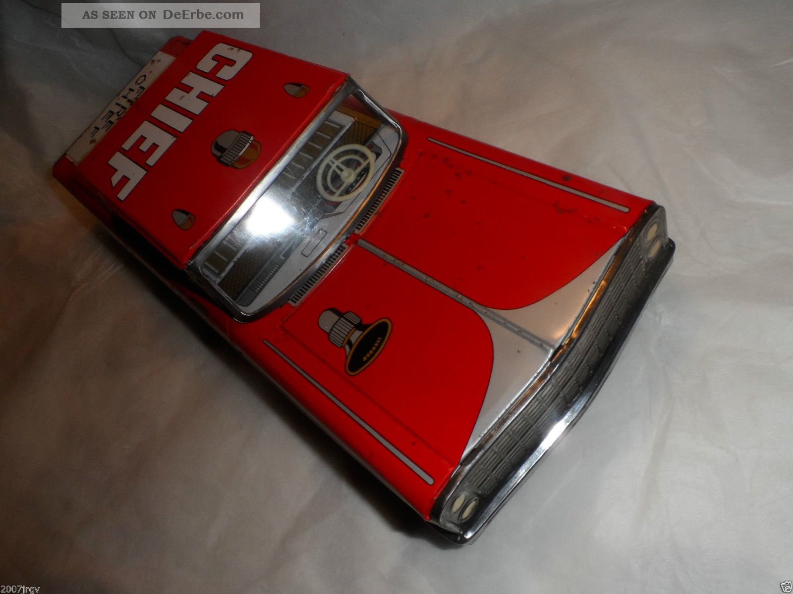 Altes Blech Ford Fire Chief Car Made In Japan Friction /sirene Top